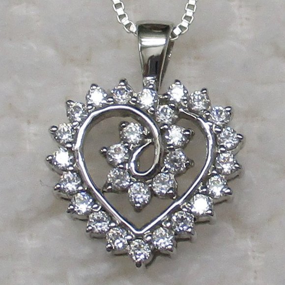 Absolute Simulated Diamonds/HSN | Jewelry | Absolute Heart Pendant W8 ...